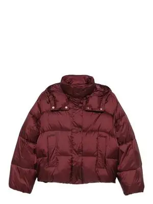 TWINSET Quilted Hooded Puffer Jacket - Red