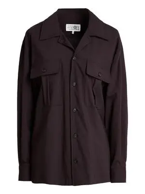 MAISON MARGIELA Mm6 Maison Margiela Long Sleeve Wool Shirt Black