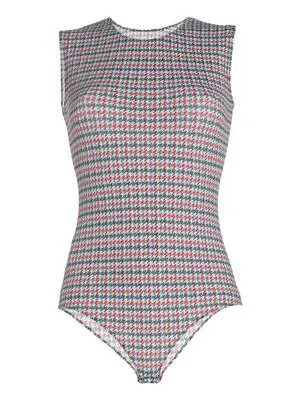 MAISON MARGIELA Houndstooth Sleeveless Top - Green