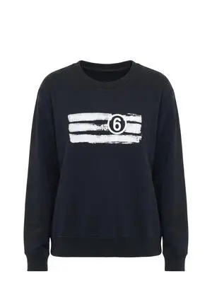 MAISON MARGIELA Printed Longsleeve Crewneck Sweatshirt - Black