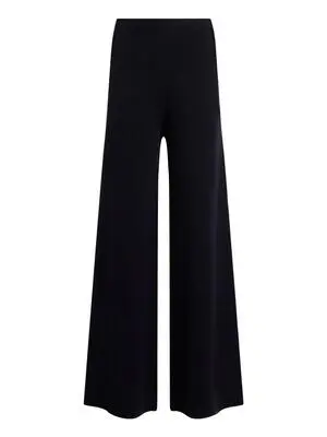 Max Mara Wide Leg Knit Trousers - Black