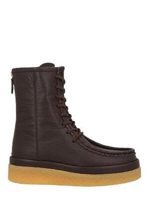 Chloé Chloe Lace-Up Wedge Ankle Boots Black
