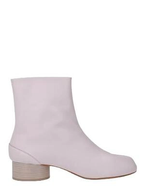 MAISON MARGIELA Leather Ankle Boots With Geometric Heel - No