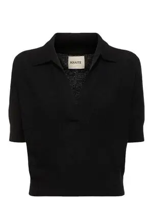 Khaite Khaite V-Neck Pullover With Lapels Black
