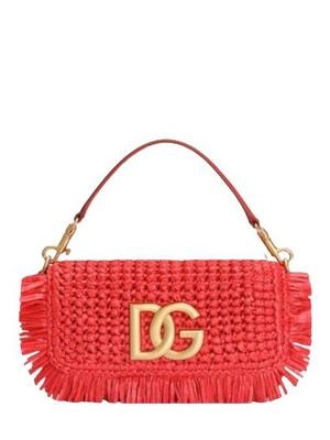 Dolce & Gabbana 3.5 Shoulder Bag In Raffia - Red