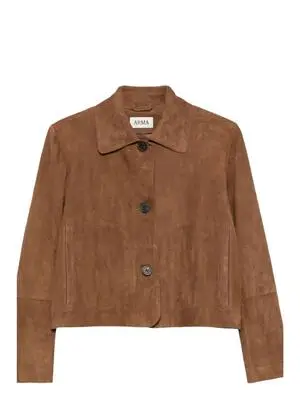 ARMA Suede Button-front Jacket - Brown