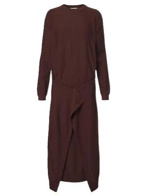 LEMAIRE Deconstructed Wool-blend Midi Dress - Red