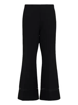 Khaite Flared Wide-leg Trousers With Mesh Hem Detail - Black