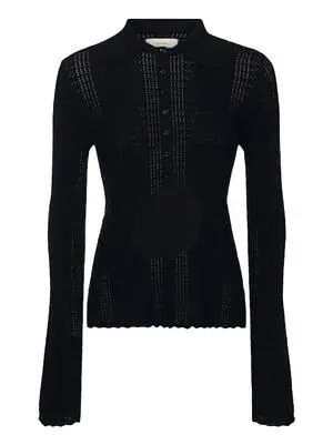 LOULOU DE SAISON LouLou De Saison Long-Sleeve Polo Collar Sweater