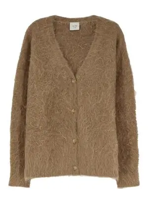 ALYSI Fluffy Vneck Button Cardigan