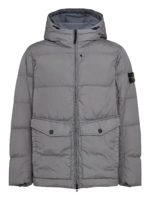 Stone Island Hooded Quilted Jacket - Gray