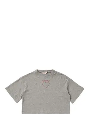 Marni Marni Short Sleeve Printed Top Gray