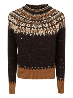 Ermanno Scervino Embellished Fair Isle Knit Sweater - No