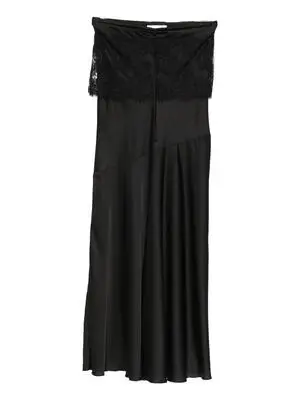 ERMANNO FIRENZE Lace-panel Drawstring Skirt - Black
