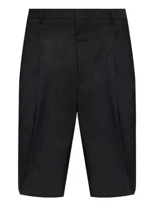 AMI Paris High Waist Wide Bermuda Shorts - Black