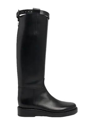 ANN DEMEULEMEESTER Knee-high Boots With Strap - Black