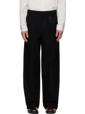 SONG FOR THE MUTE Straight Leg Moleskin Trousers - Black