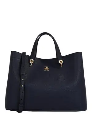 Tommy Hilfiger Textured Tote Bag With Adjustable Shoulder Strap - No