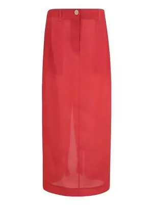 Khaite Sheer Skirt - Red