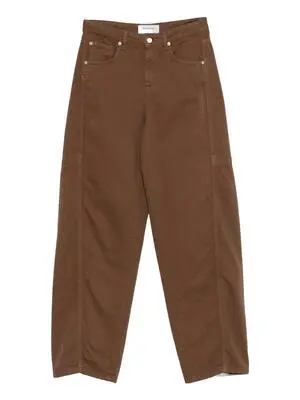 ERMANNO FIRENZE Paneled Wide-leg Jeans - Brown