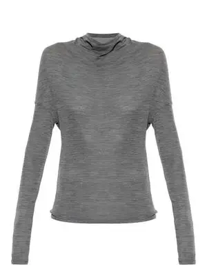 Victoria Beckham Long-sleeve Turtleneck Top - Grey