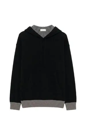 ROBERTO COLLINA Knit Drawstring Hooded Sweatshirt Nero