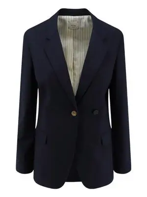 ALYSI Single-breasted Tailored Blazer - Blue