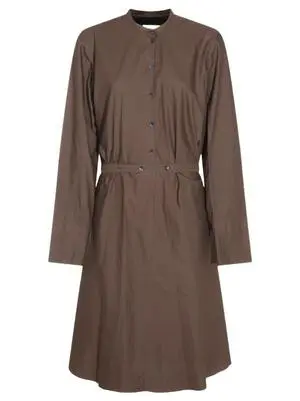 LEMAIRE Sailor Dress In Washed Cotton And Silk Blend - Truffle