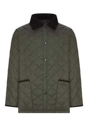 Barbour Corduroycollar Diamondquilted Overshirt Jacket Sage