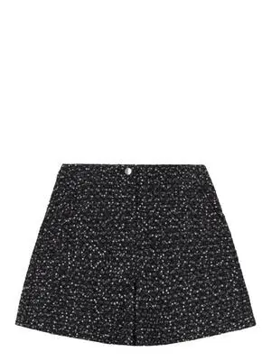 Emporio Armani Sequined Tweed Shorts - Black