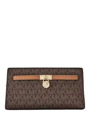 Michael Kors Signature Monogram Chain Wallet - Brown