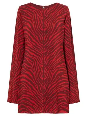 CALA DE LA CRUZ Maisha Animal-print Stretch-jersey Mini Dress - Red