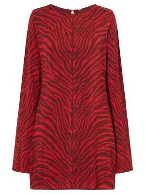 CALA DE LA CRUZ Maisha Animal-print Stretch-jersey Mini Dress - Red