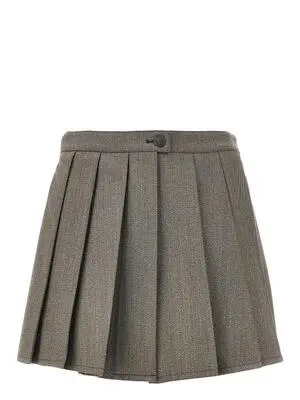 Emporio Armani Wool Twill Skorts - Beige