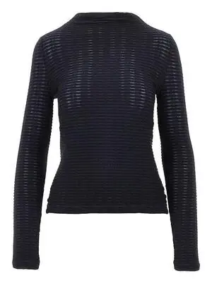 Emporio Armani Triped Jacquard Jerey Top - Black