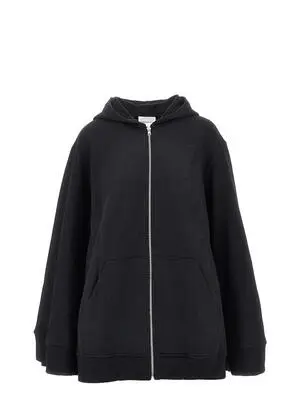 7 For All Mankind Full-zip Cape Hoodie - Black