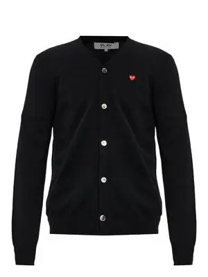 Play Comme Des Garcon Comme Des Garçons Play Logo-Patch Buttoned Cardigan Black