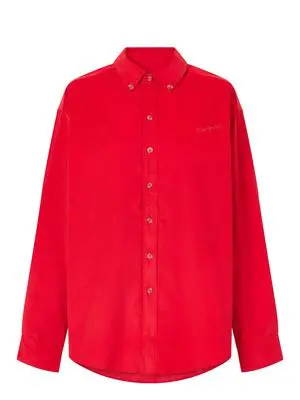 SANDERLAK Cotton Corduroy Button-down Shirt - Red