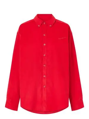 SANDERLAK Cotton Corduroy Button-down Shirt - Red