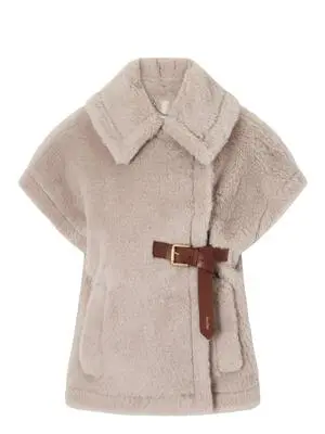 Max Mara Newabavo Belted Alpaca, Wool And Silk-blend Cape - Beige