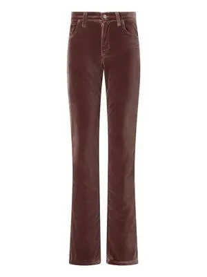 HAIKURE Carly Cotton-velvet Mid-rise Straight-leg Pants - Brown