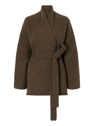 LAUREN MANOOGIAN Belted Alpaca-blend Cardigan - Green