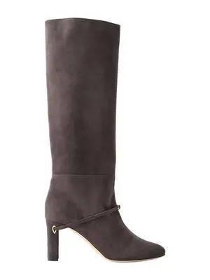 Jennifer Chamandi Samuele 85 Suede Knee-high Boots Gray