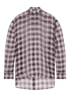 Tibi Reversable Checked Cotton And Silk-blend Shirt - Red