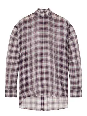 Tibi Reversible Checked Cotton And Silk-blend Shirt - Red