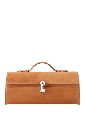 Savette Slim Pochette Suede Tote - Light Brown