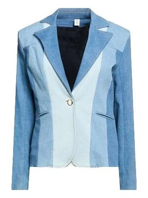 Liu Jo Light Cotton Elastane Single-breasted Blazer - Blue