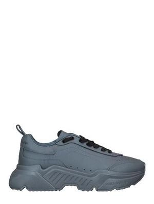 DOLCE & GABBANA Man Sneakers Slate Blue Size 11 Leather