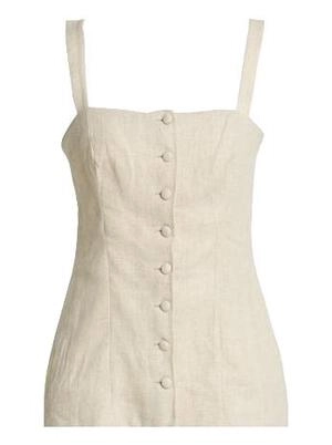 FAITHFULL THE BRAND Faithfull Linen Top With Button Embellishment
