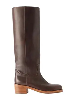 Gabriela Hearst Marion 35 Leather Knee High Boots - Brown
